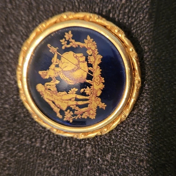 Limoges | Jewelry | Rare Find Vintage Limoges Dark Blue Courting Couple ...